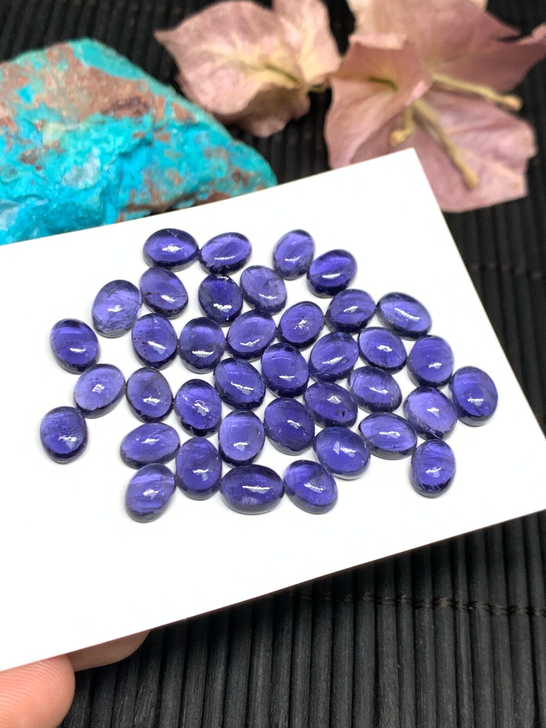 4 Pcs Iolite Oval Cabochon 6x8mm Size Code #i17 Blue Color- AAA Quality ...