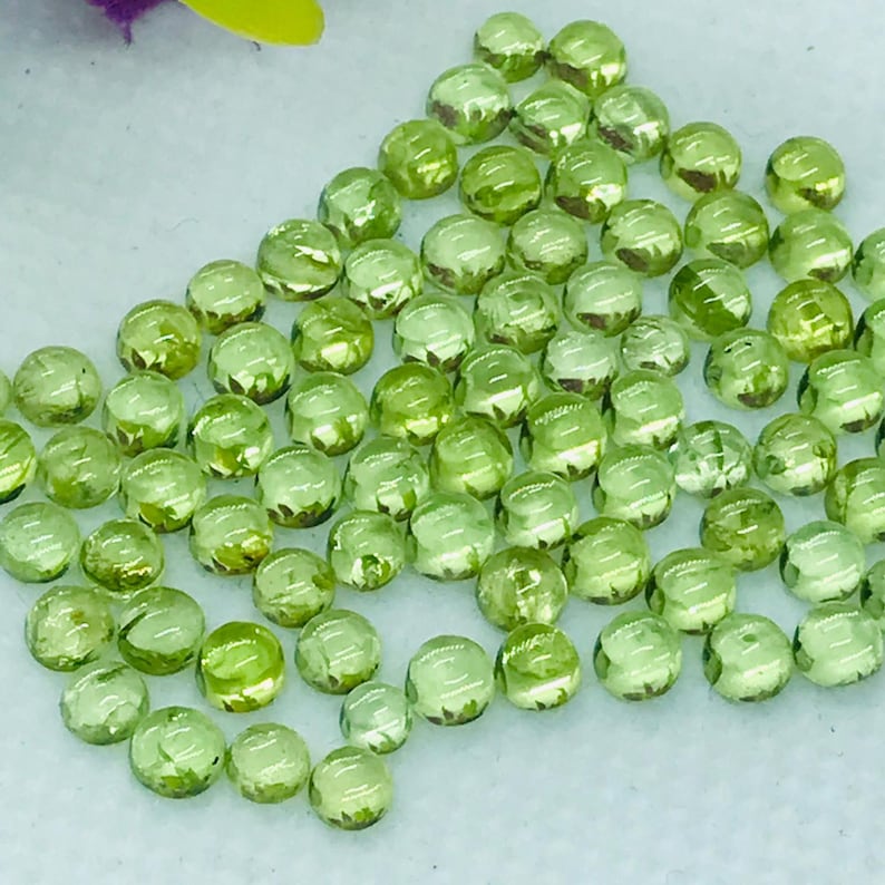 4MM Peridot Round Cabs Pack of 8 Pc. Natural Peridot - Etsy