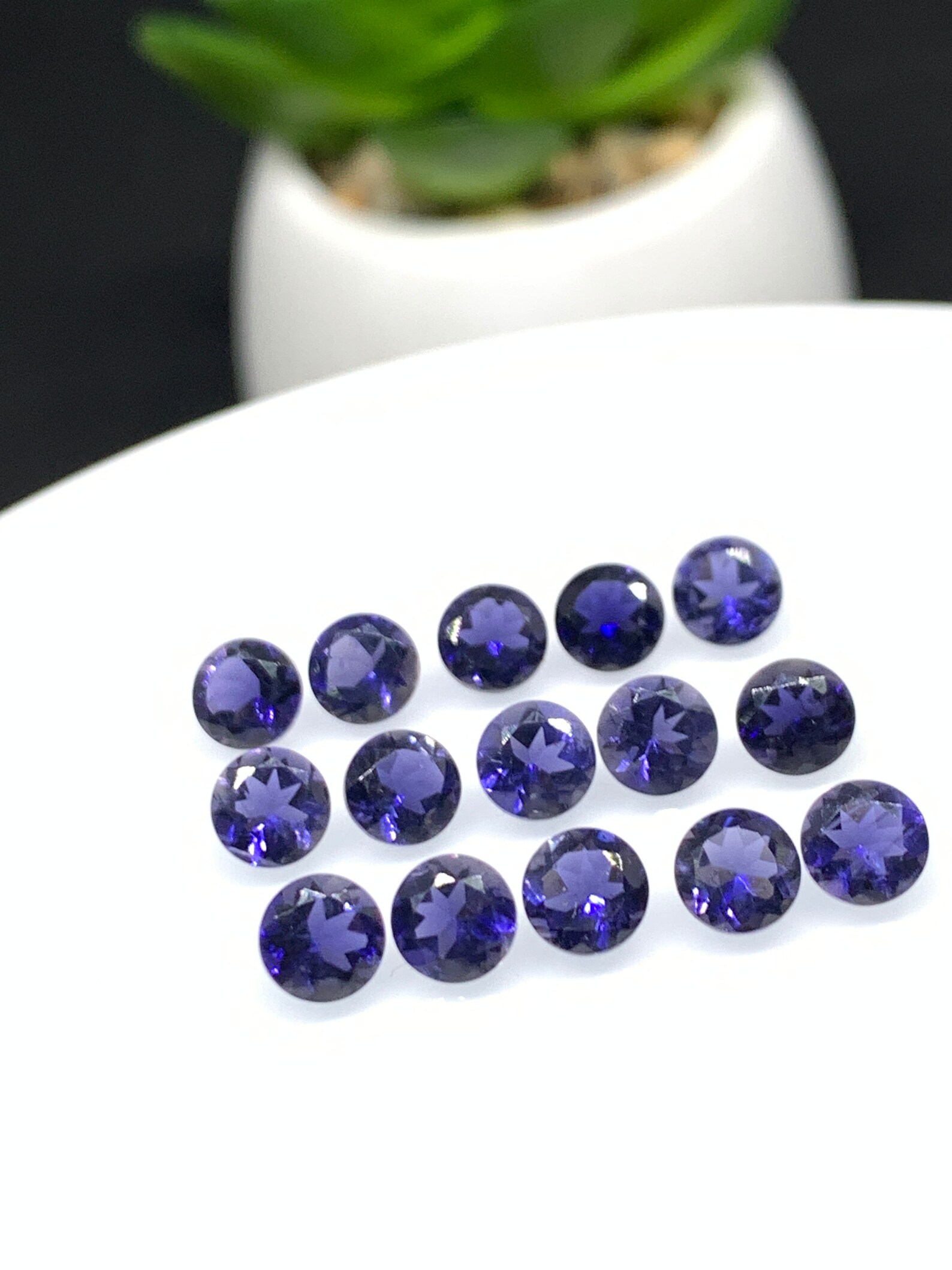 Iolite Round Faceted Cut 5 Mm Size • Pack of 5 Pcs • AAA Quality ...