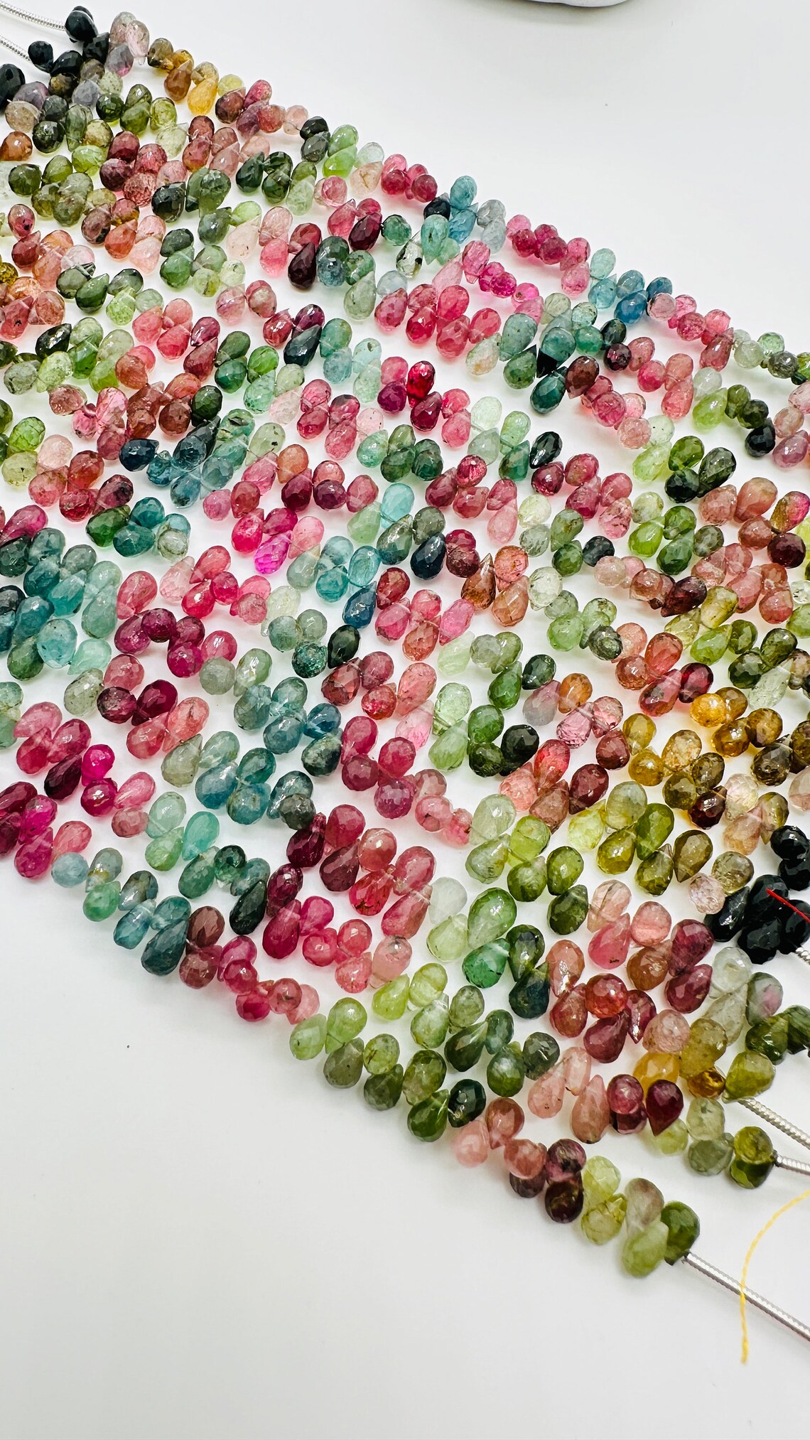 Tourmaline Faceted Drop Beads- 3.5x 6 Mm Size- AAA Quality - 6 Inch ...