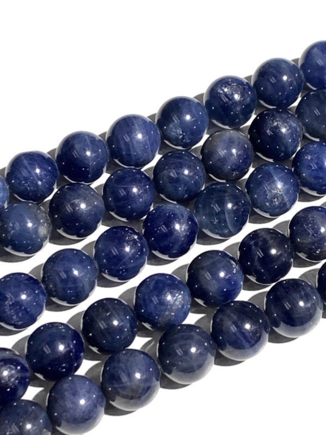 Blue Sapphire Round Beads 8 Mm Size • Top Quality AAA 40 Cm Length ...
