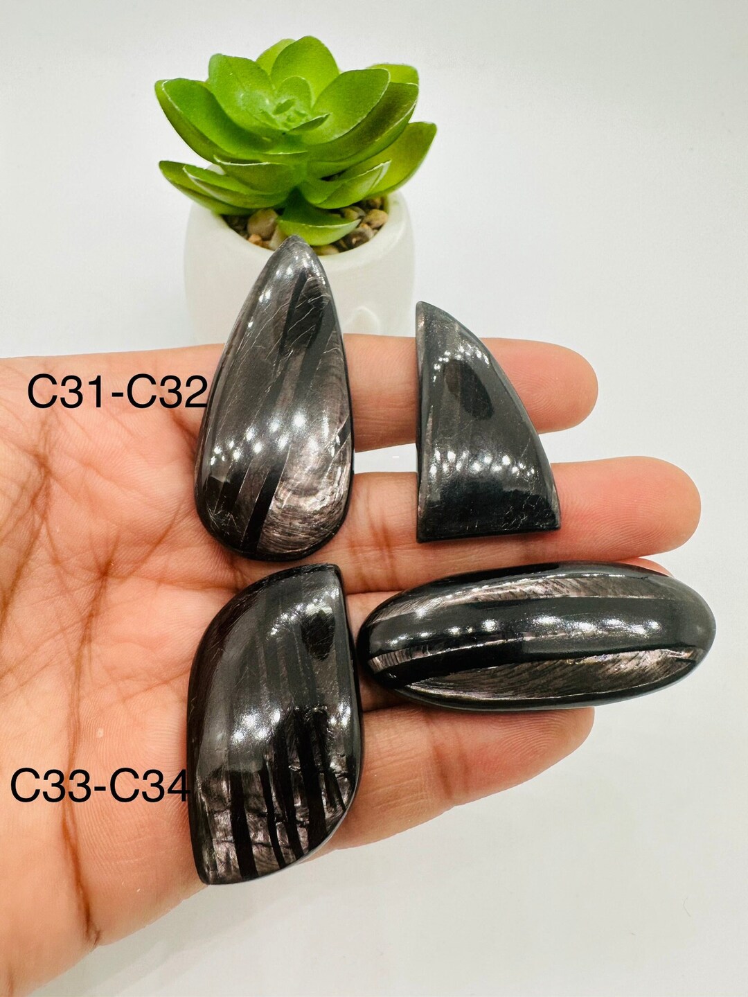 Hypersthene Cabochon Code C31- C34 - AAA Quality - Natural Hypersthene ...