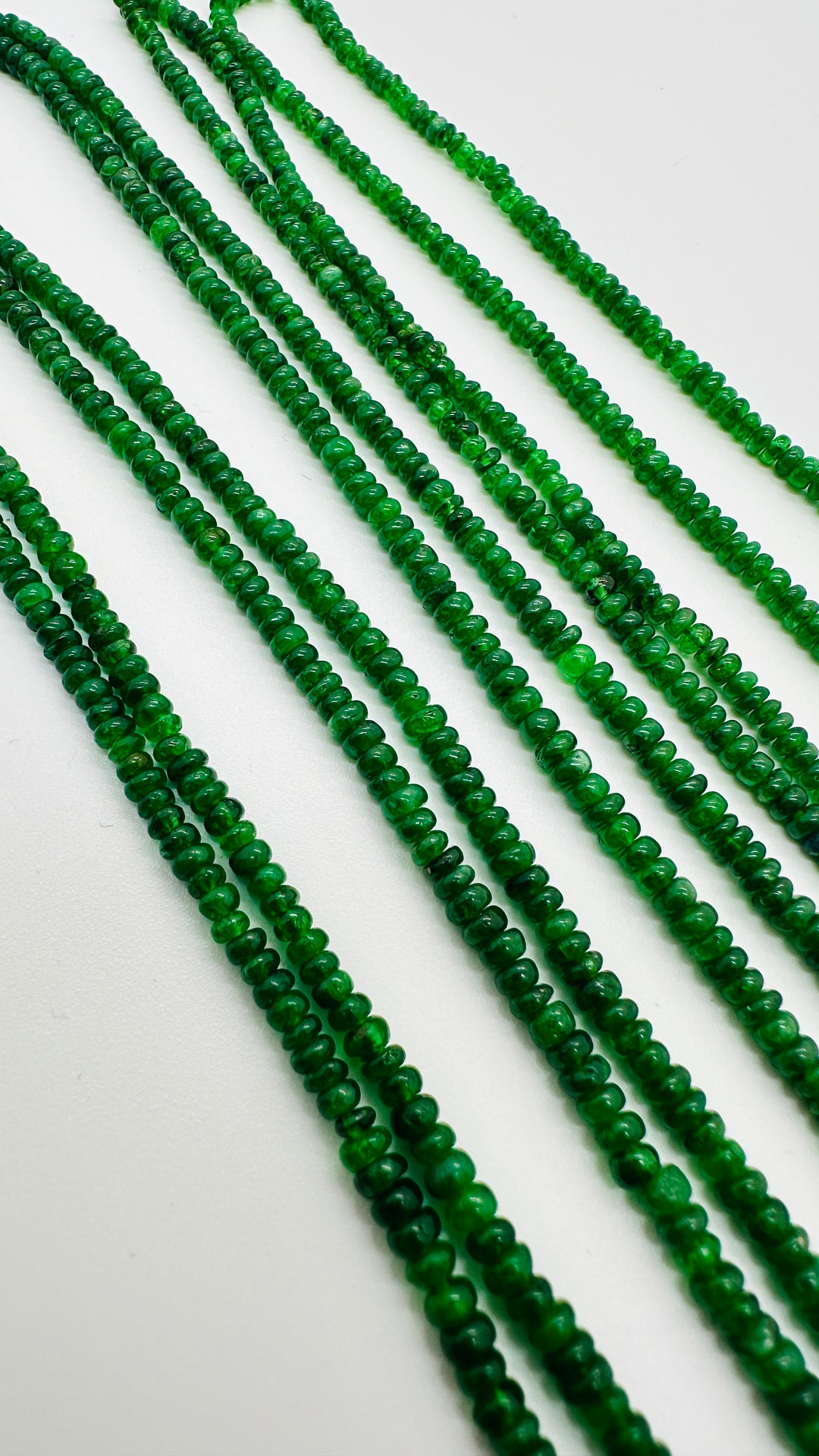 Tsavorite Roundel Beads • 3 to 4 Mm Size• Code #T5 • AAA Quality ...