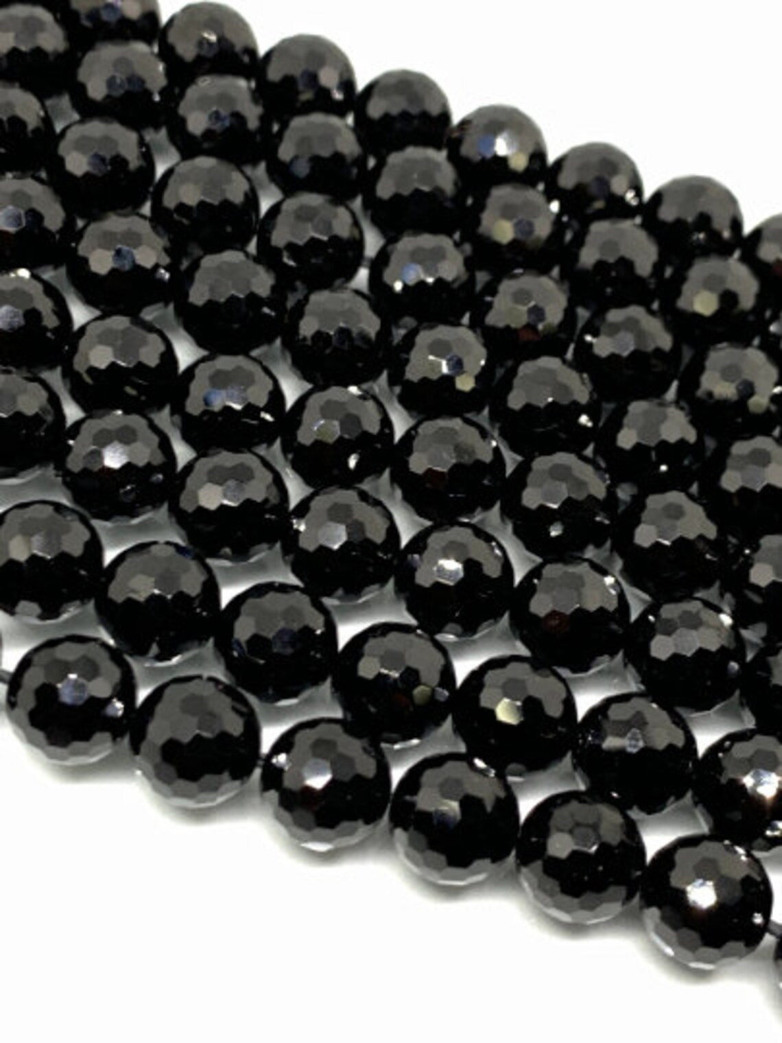 Black Spinel 8mm Black Spinel Round Faceted Beads, Black Spinel Beads ...