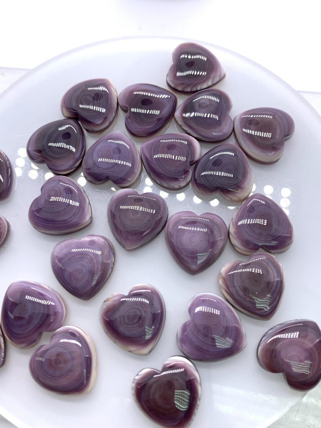 12 Mm Wampum Quahog Shell Heart Cabs • Pack of 1 Piece • AAA Quality ...