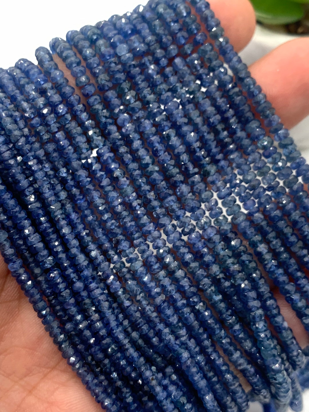 Blue Sapphire Faceted 3MM Roundel, Length 6 Inch - Code# 3 - AAA ...