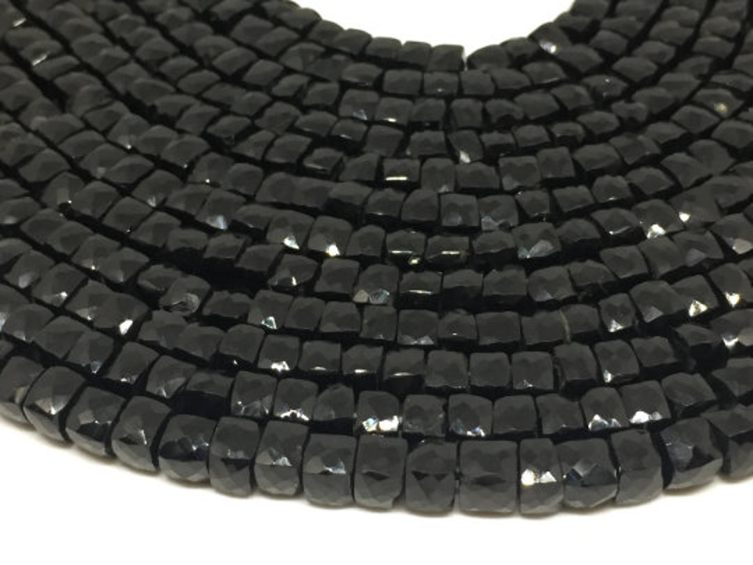 Black Spinel Cube Faceted 5mm Size -length 13 Inch , Good Quality ...