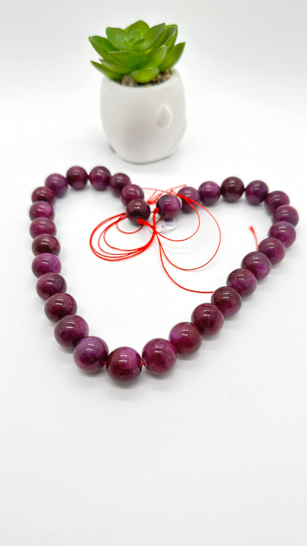 Natural Ruby Round Beads 14mm Size Code R1 40 Cm Length 100% Natural ...