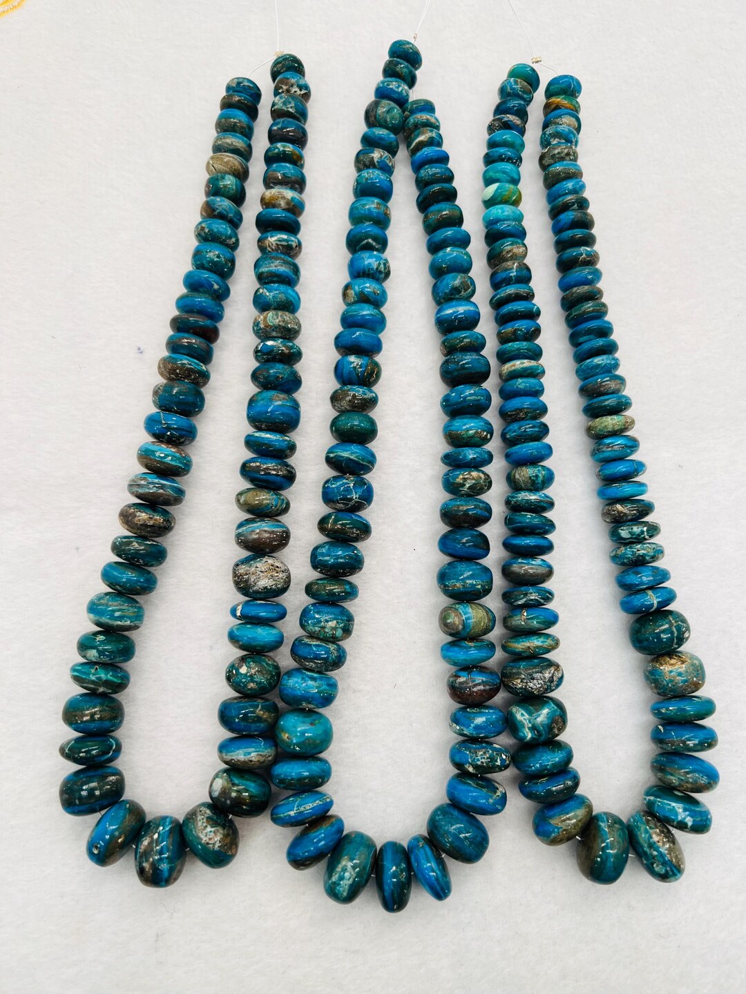 Blue Opalina Roundel 10-14mm, Natural Opalina Beads - Origin Peru, Blue ...