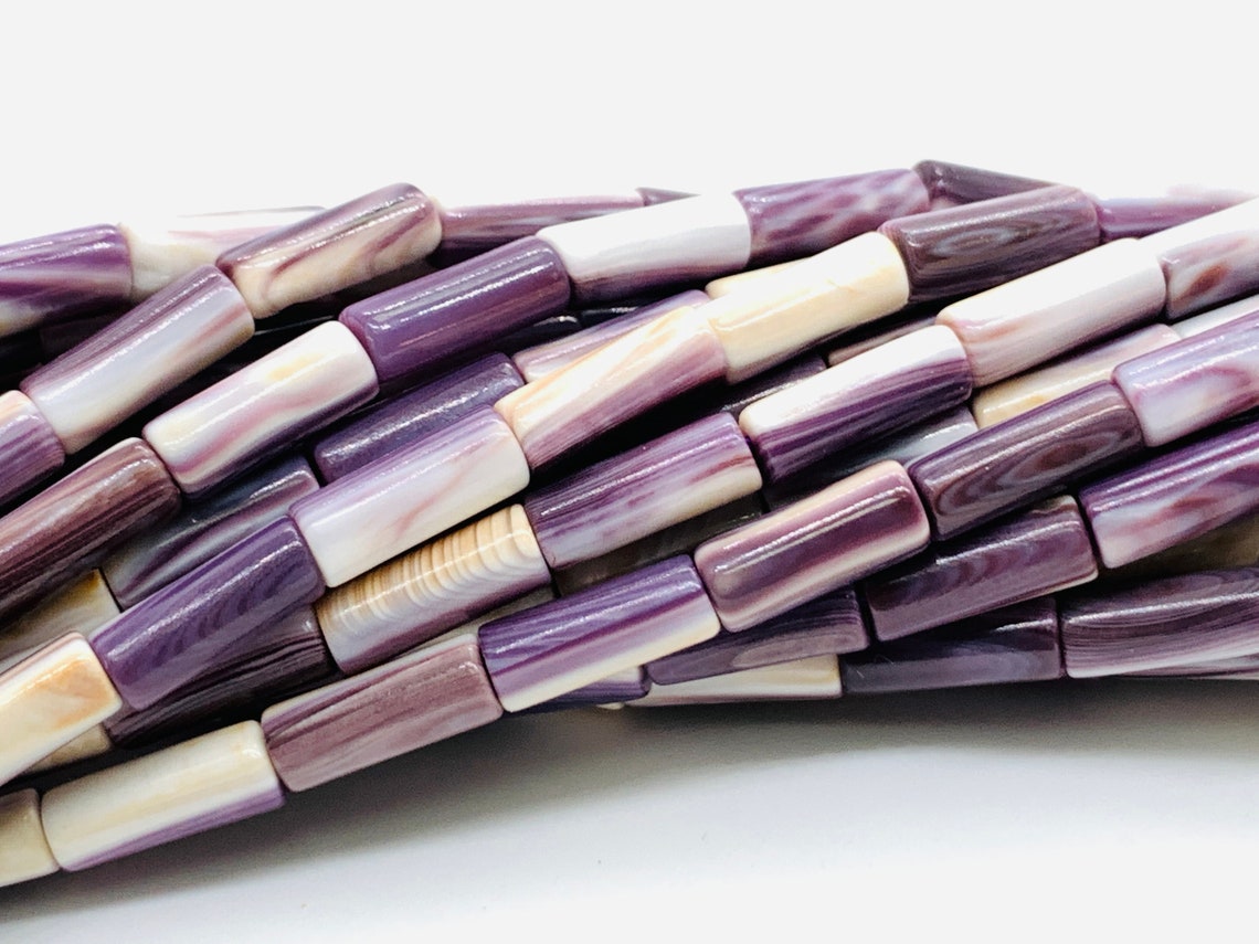 Wampum Quahog Shell Tube Beads 4x8 Mm Size 40 Cm Length - Etsy