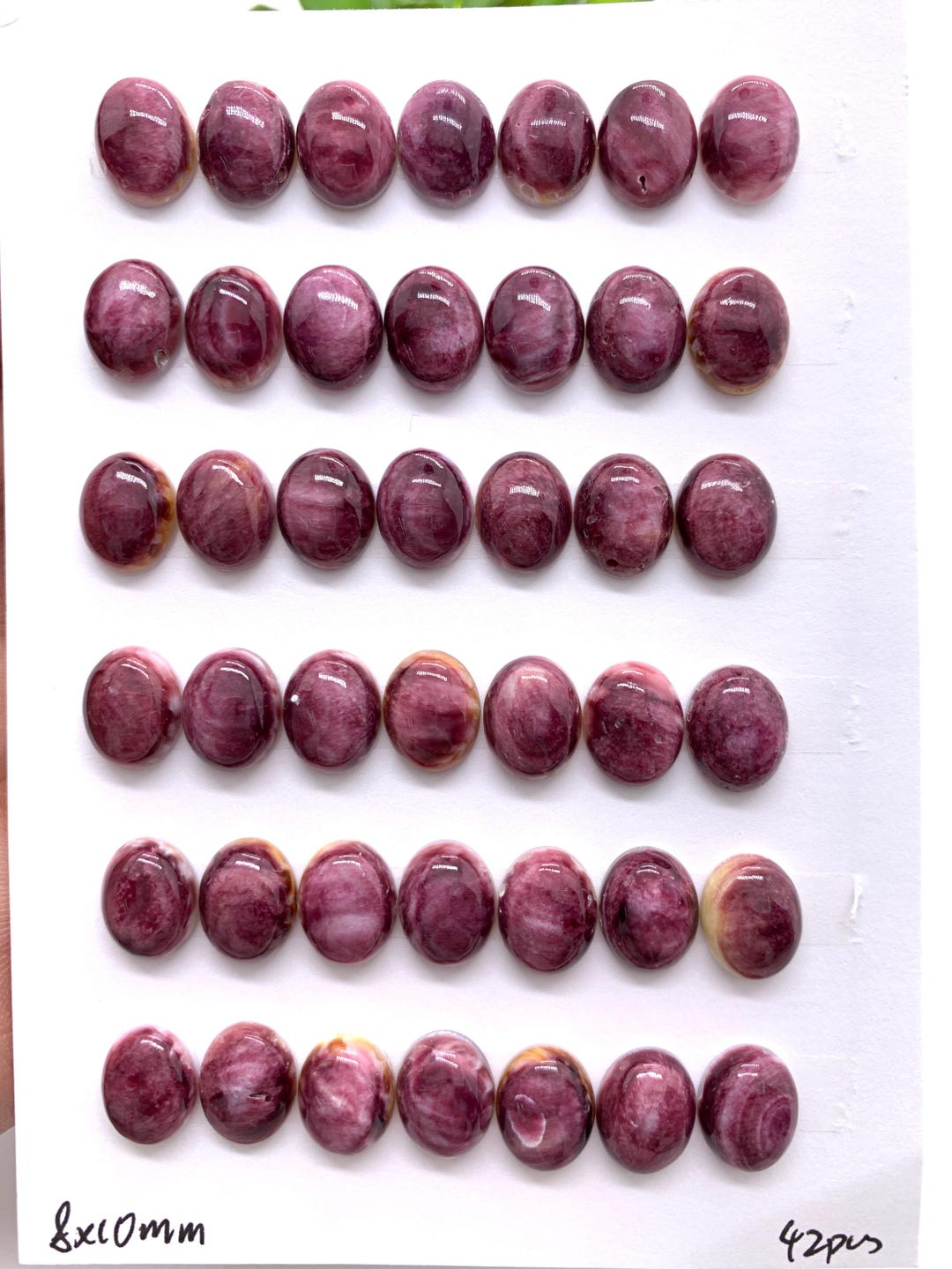 8x10 Mm Purple Spiny Oyster Shell Oval Cabs • Pack of 4 Pieces • AAA ...