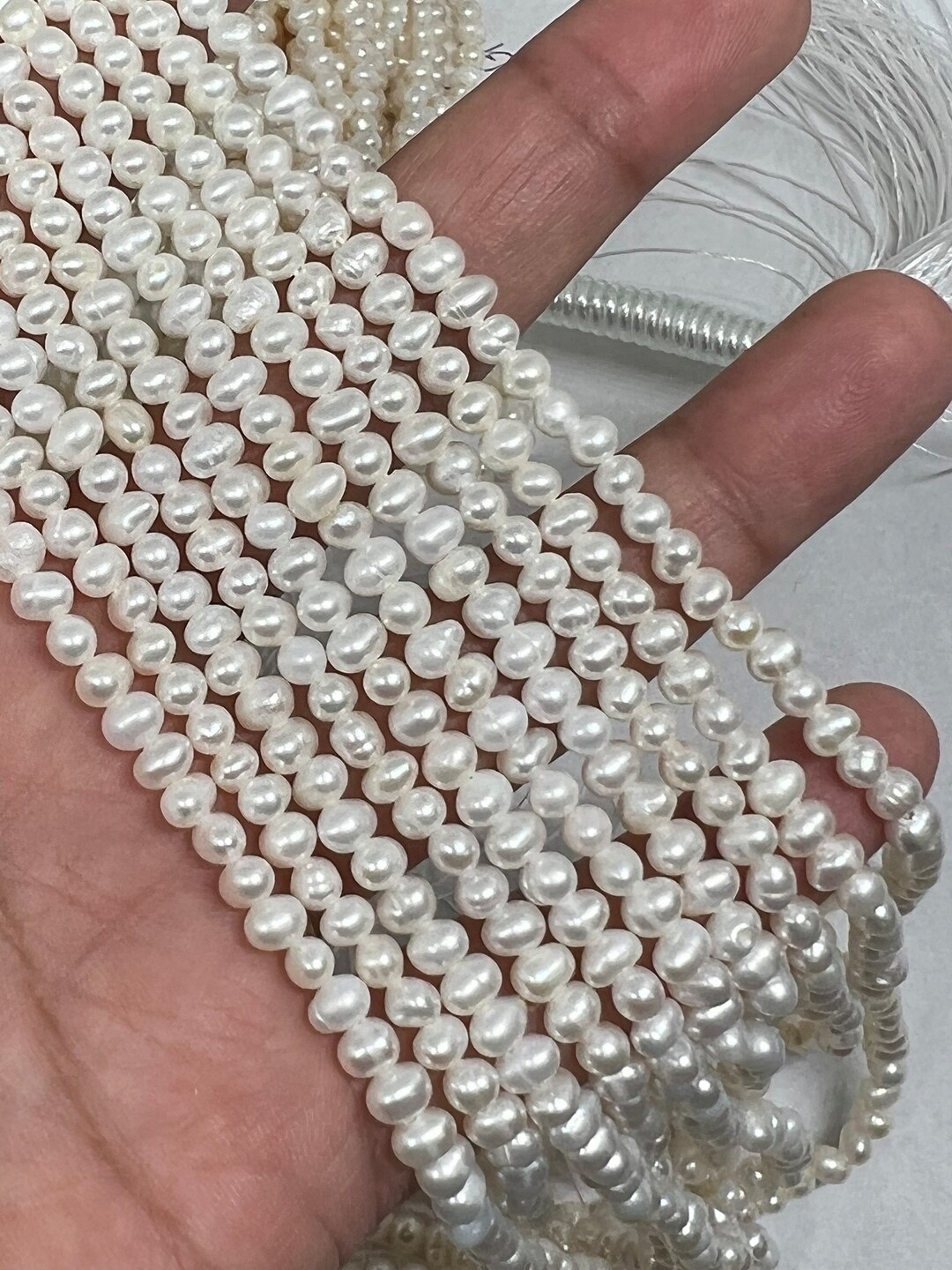 Pearl Roundel 3.5MM AAA Quality - Length 38cm- Good Quality Natural ...