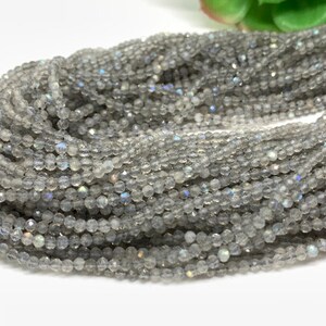 Labradorite 2.5M Round Faceted Beads,micro Faceted Beads in Length 15 ...