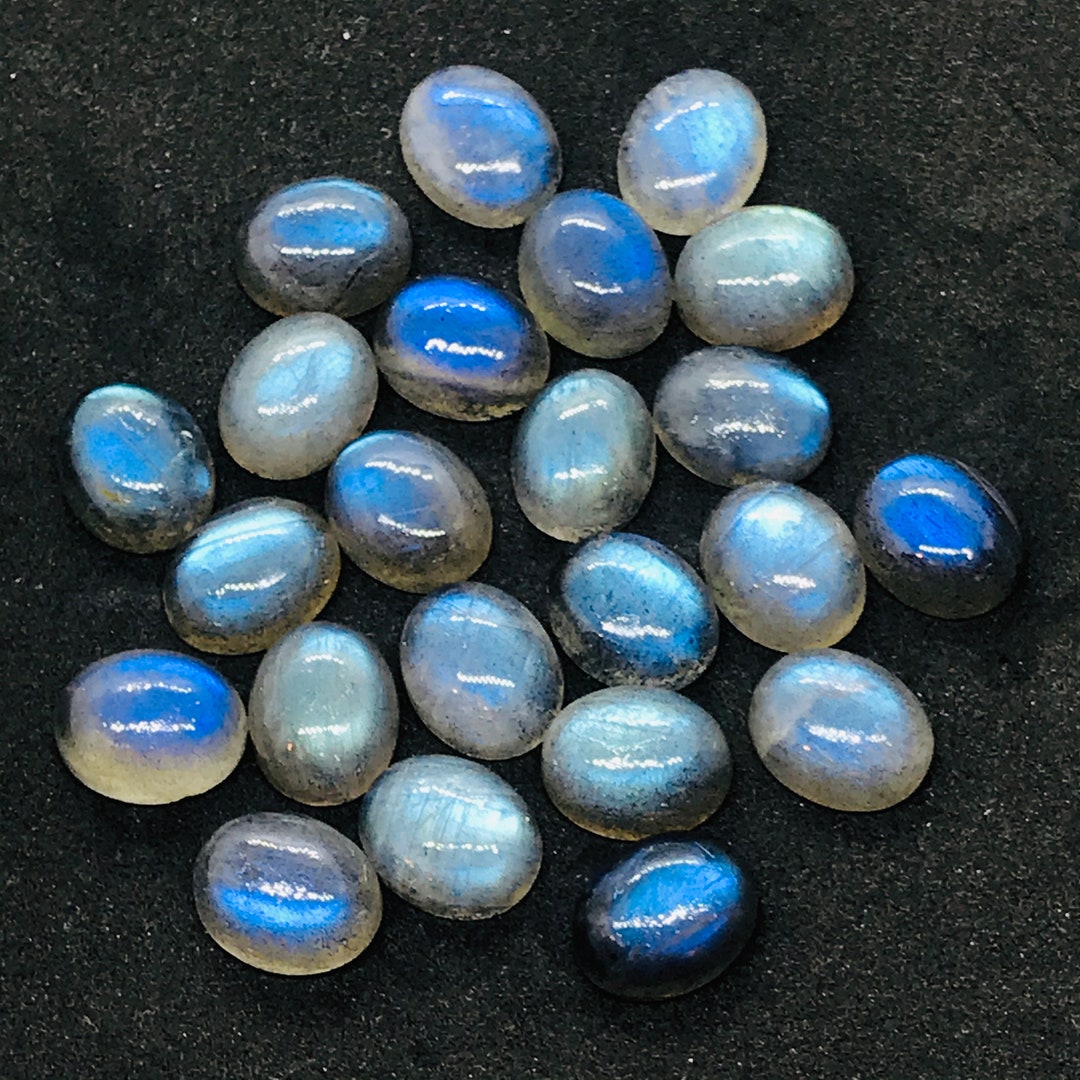 Labradorite Oval 7X9 MM Cabs. Natural Blue Fire Cabs , Gemstone Cabs ...