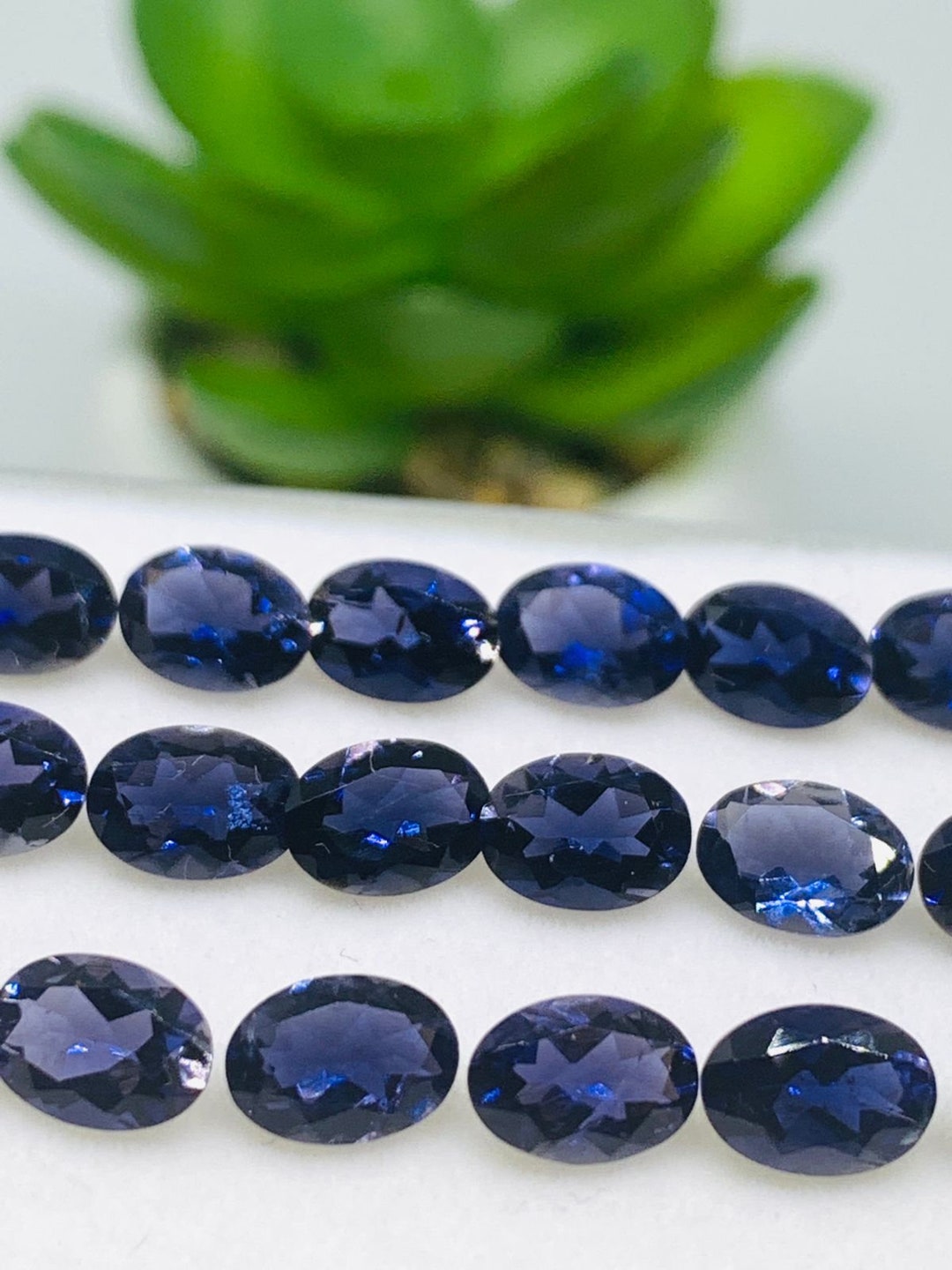 Iolite 5X7 MM Faceted Oval • Pack of 5 Pcs • AAA Quality • Iolite Round ...