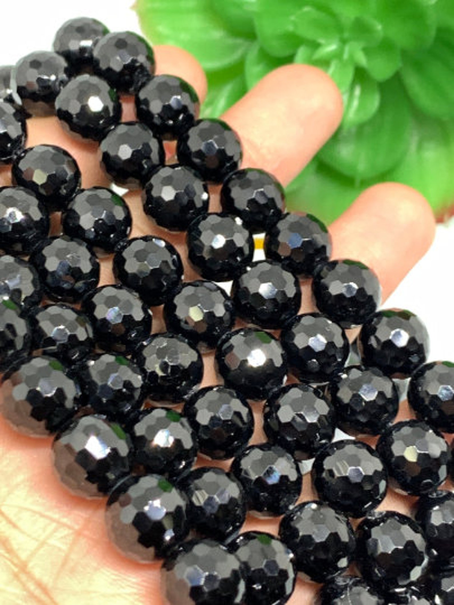 Black Spinel 8mm Black Spinel Round Faceted Beads, Black Spinel Beads ...