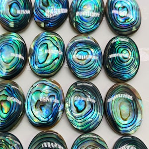 Abalone Shell Oval Cabs- 15x20 Mm Size- Pack of 2 Pcs - AAAA Quality ...
