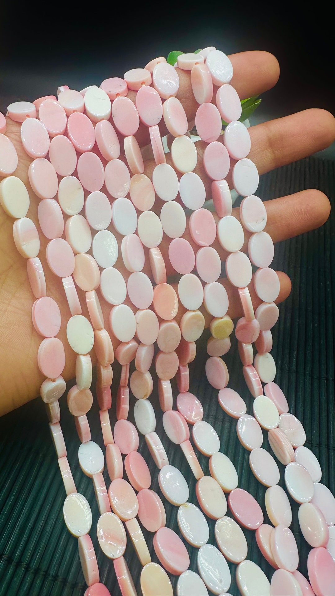 Queen Conch Shell Oval Beads • 8x12 Mm Size • Length 40 Cm • AAA ...