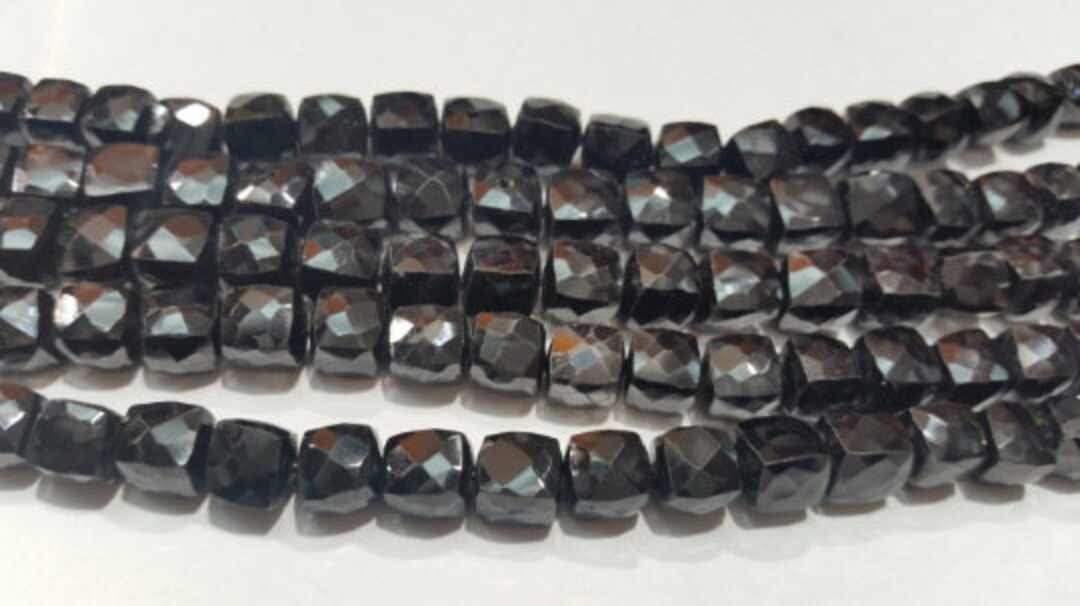 Black Spinel Cube Faceted in 6mm , Good Quality Faceted Box Shape ...