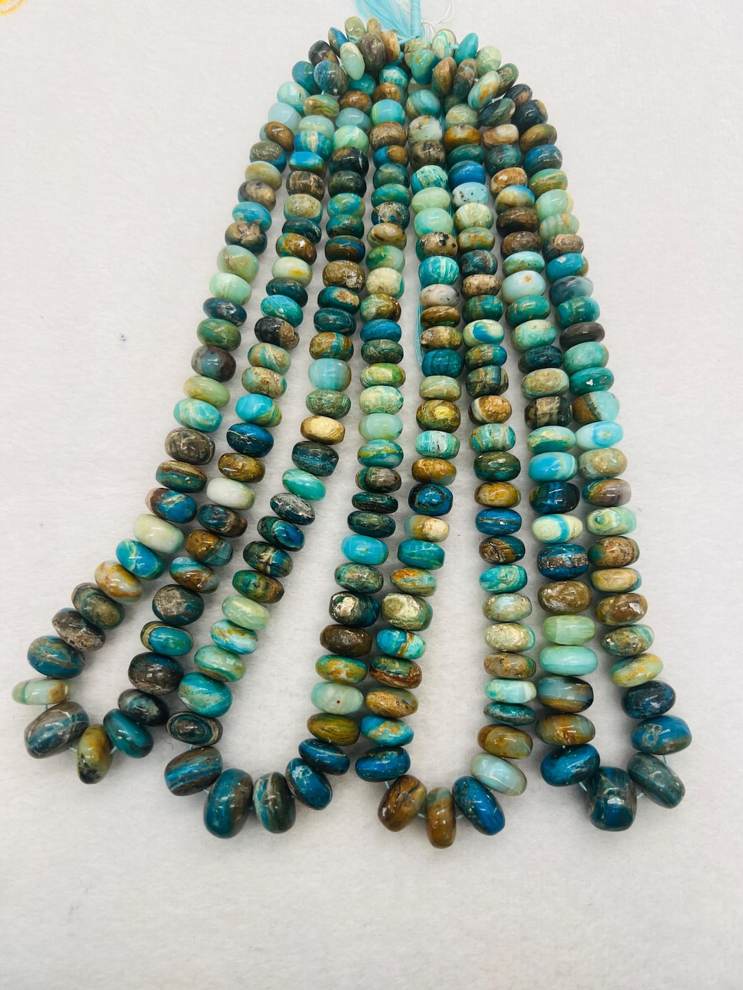 Peruvian Opal Roundel Beads, 10-14 Mm Size • Length 16 Inch • AA ...