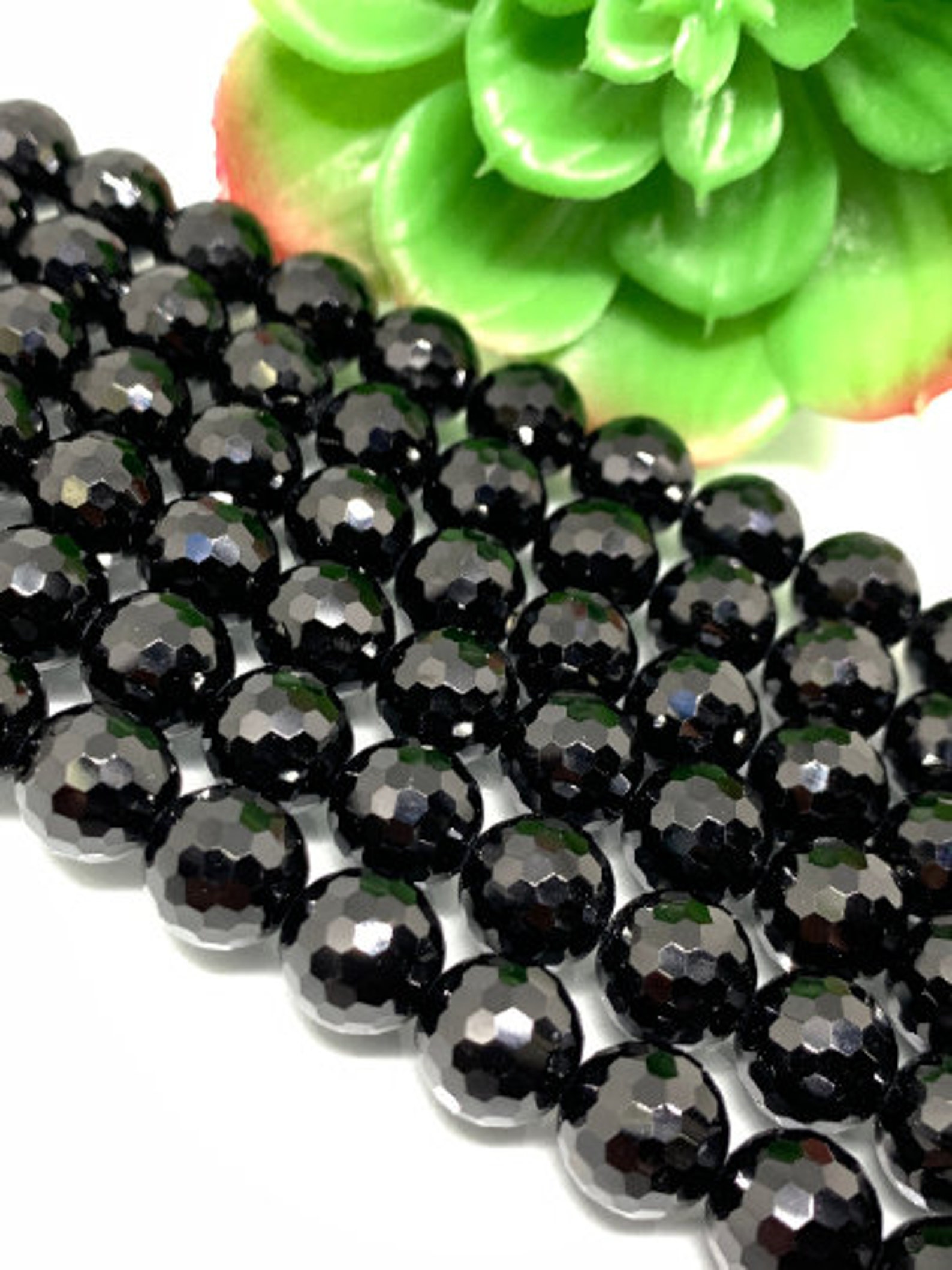 Black Spinel 8mm Black Spinel Round Faceted Beads, Black Spinel Beads ...