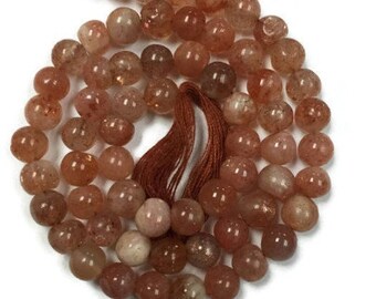 Round Gemstone Beads Matte Brazil Sun Stone Beads Choi - Etsy