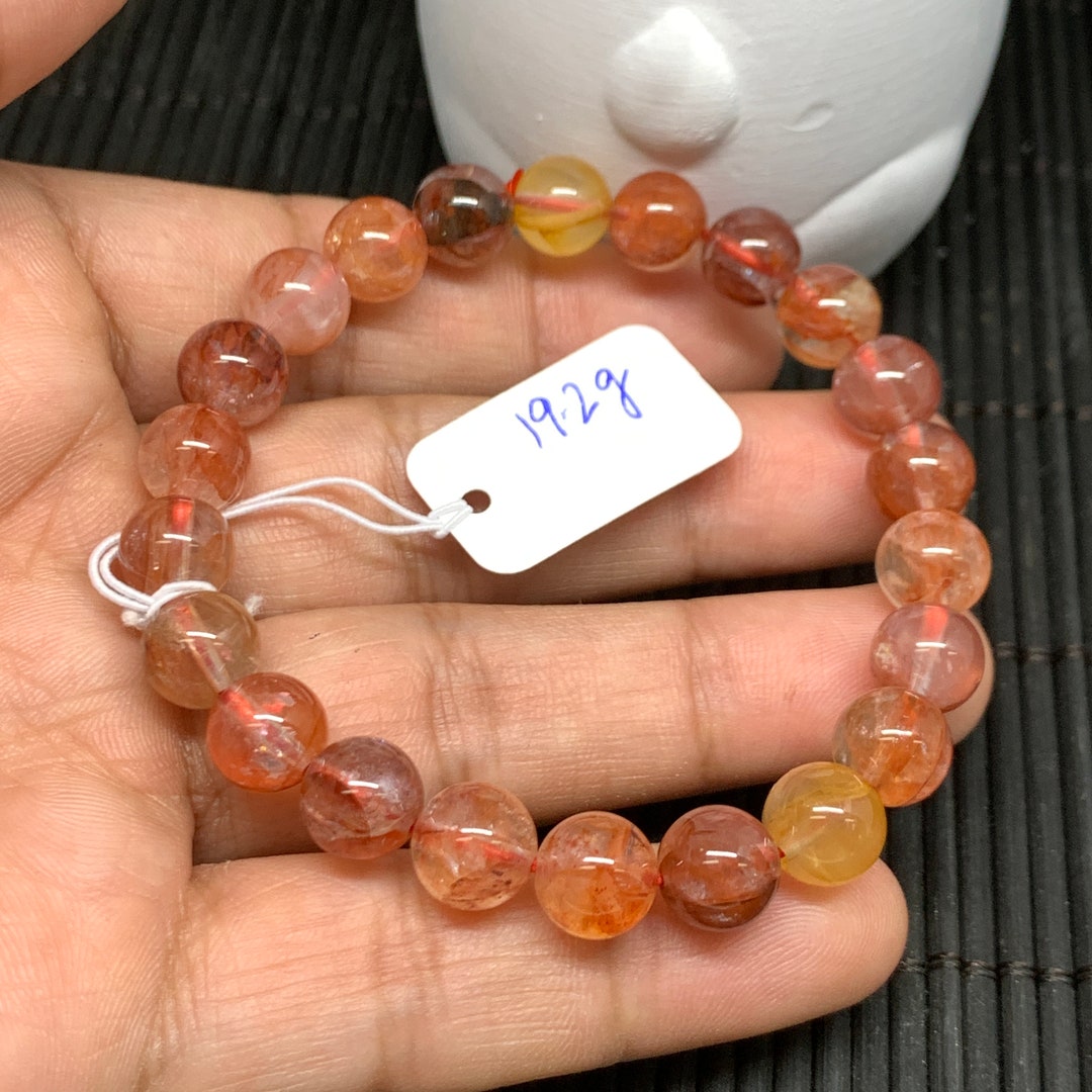 Fire Quartz Bracelet 8 Mm Size- Code #07 Weight 19.2gm Length 7.5 Inch ...