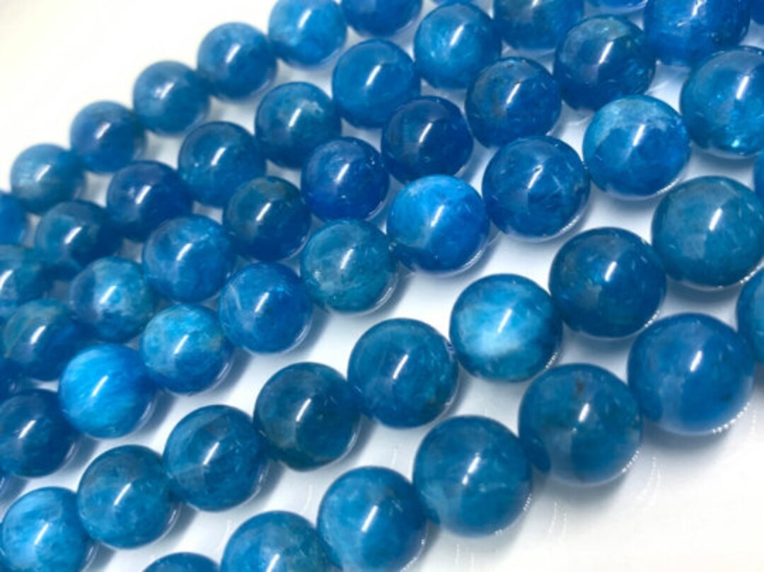 10mm Neon Apatite Smooth Round, AAA Quality -perfect Round Beads- 40cm ...