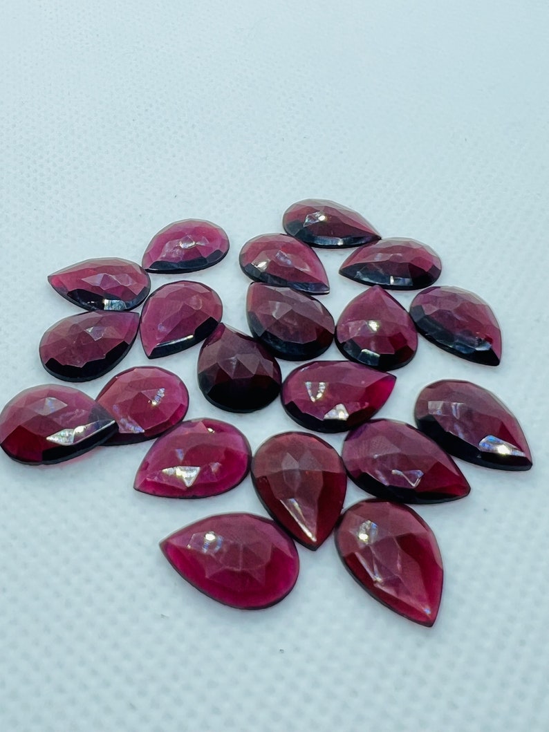 Garnet Rose Cut 10X14 Mm Size - Pack of 5 Pcs Garnet Faceted Polki ...