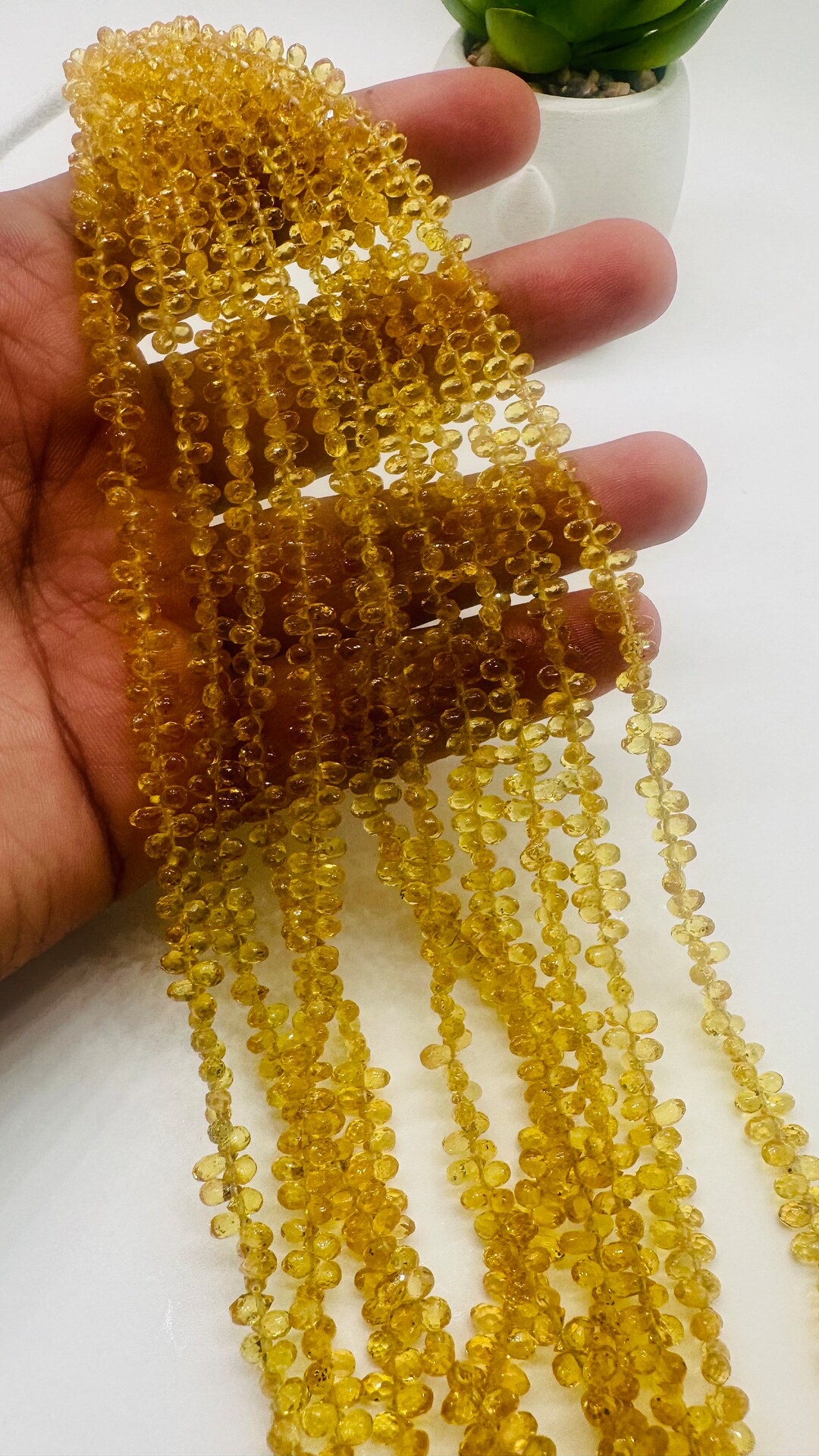 Yellow Sapphire Faceted Drop Beads 2.8x4 Mm Size - Code#b2- 16 Inch ...