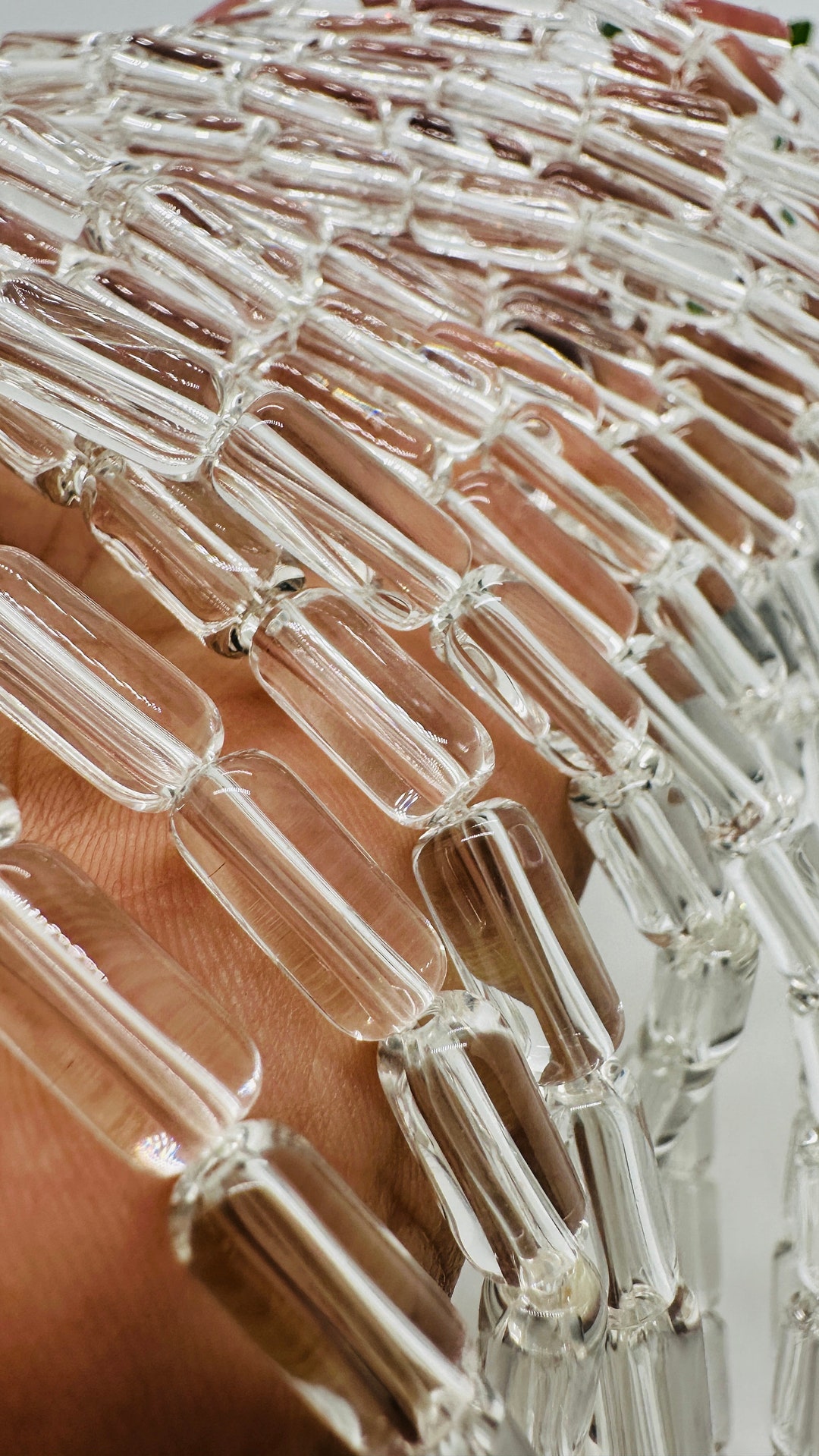 Crystal Tube Beads 6x12 Mm Size , Crystal Cylindrical Beads - 41 Cm ...