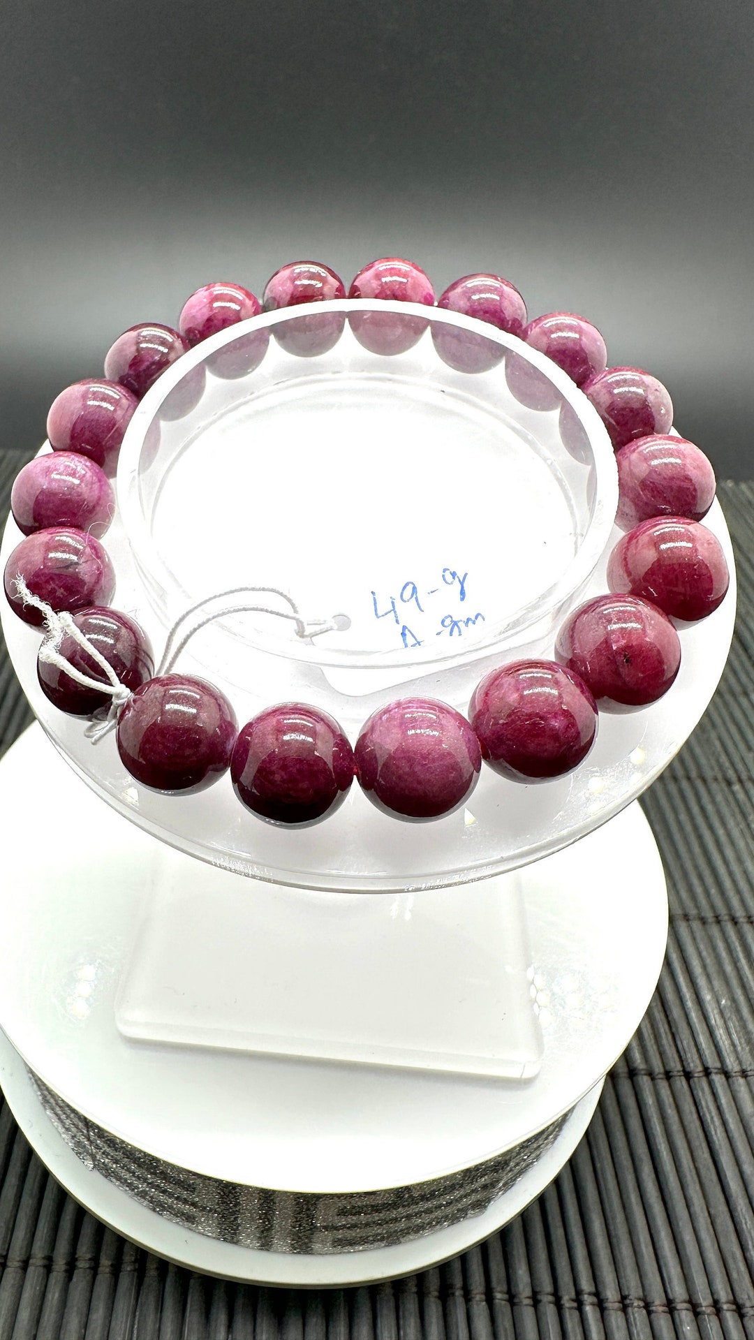 Ruby Round Bracelet • 11 Mm Size • Code C5 • 7.5 Inch Length • AAA ...