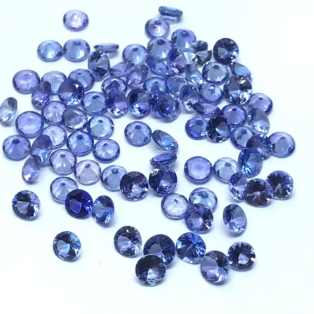 6 Pcs Tanzanite Faceted 4MM Round, -good Quality Natural Tanzanite Cut ...