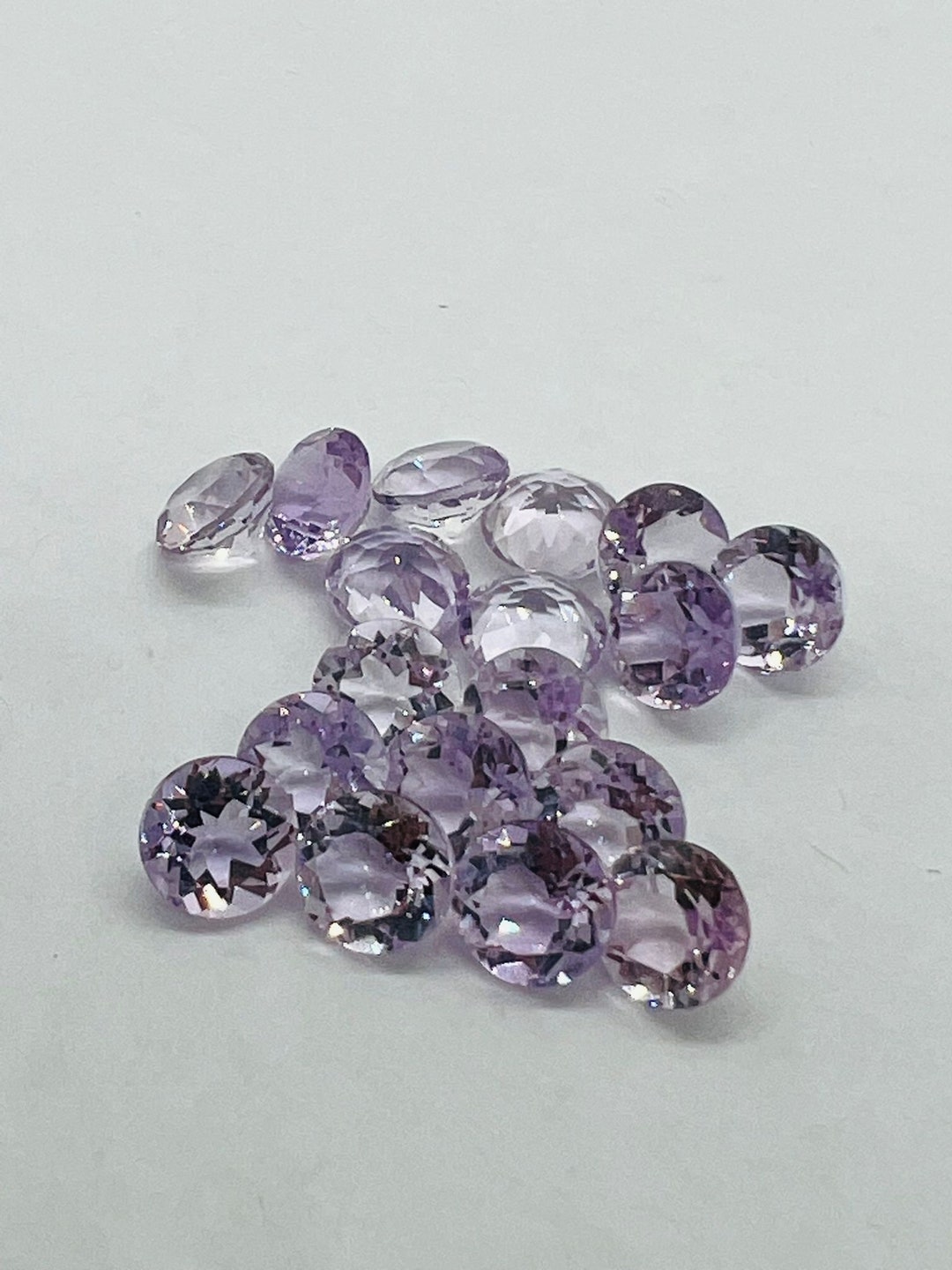 Pink Amethyst 7MM Round Cut Stone Pack of 4 Pc - Natural Amethyst Loose ...
