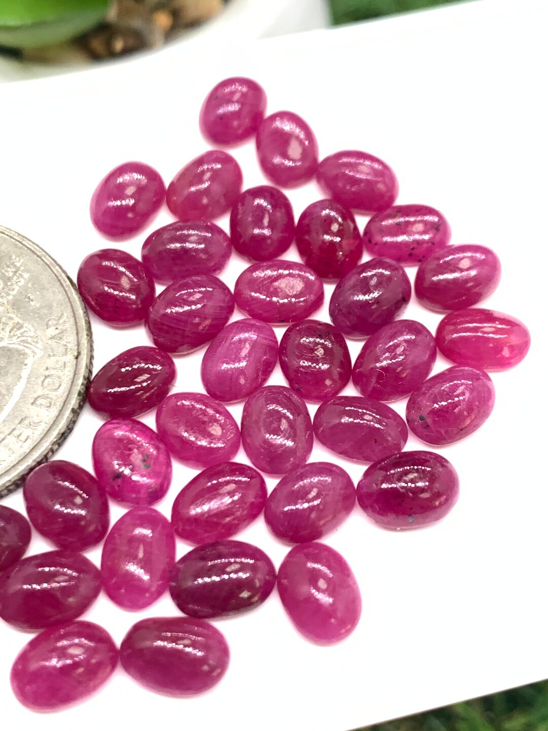 Natural Ruby Cabochon • 4x6 Mm Size -pack of 5 Pieces • AAA Quality ...