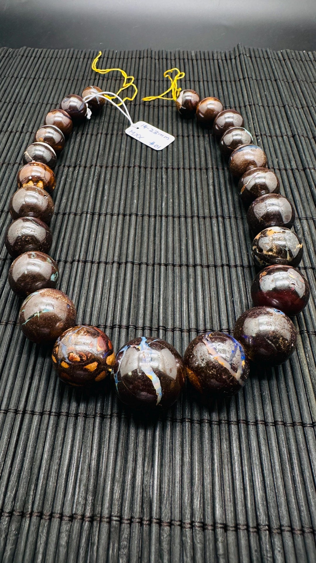 Australian Boulder Opal Beads • 14-23 Mm Size • Code #01 • AAA Quality ...
