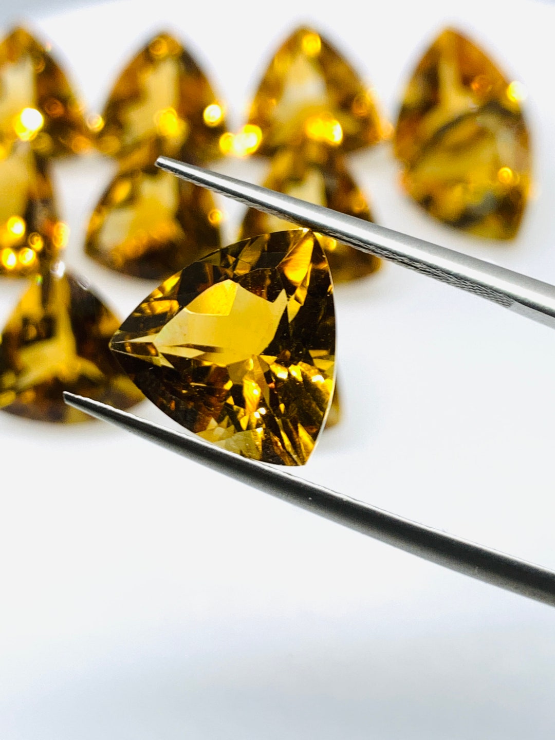 8MM Citrine Faceted Trillion Cut • Pack of 2 Pc • AAA Quality • Natural ...