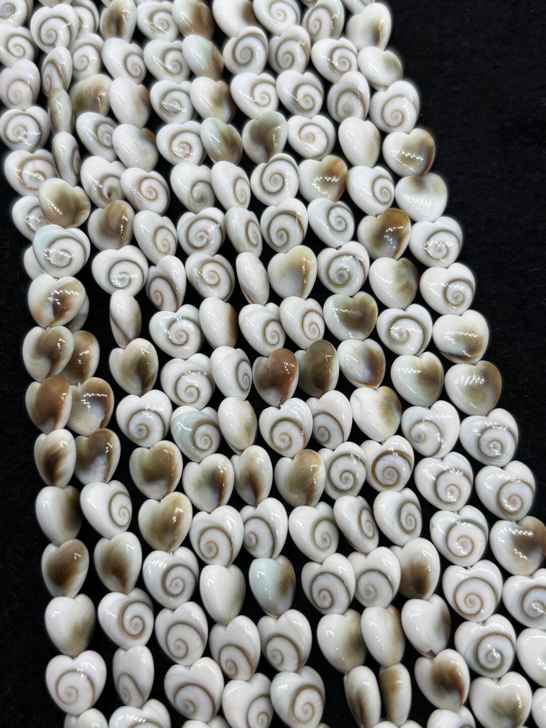 Shiva Shell Heart Shape Beads - 8mm Size • AAA Quality• Length 40 Cm ...
