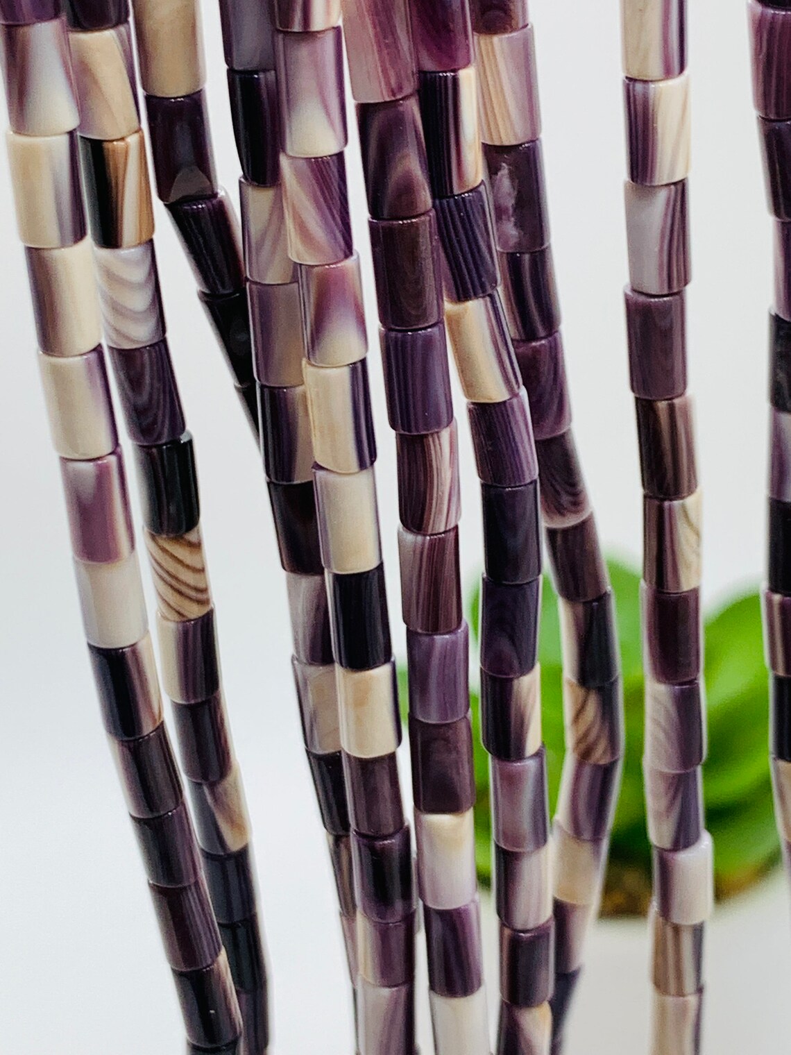 Wampum Quahog Shell Tube Beads • 3x5 Mm Size • 40 Cm Length • AAA ...