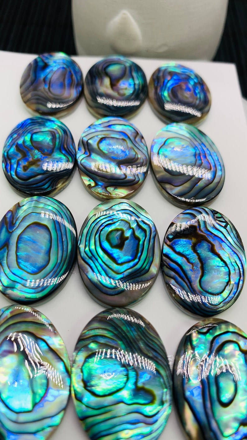 Abalone Shell Oval Cabs- 18x25 Mm Size- Pack of 1 Pc- AAAA Quality ...