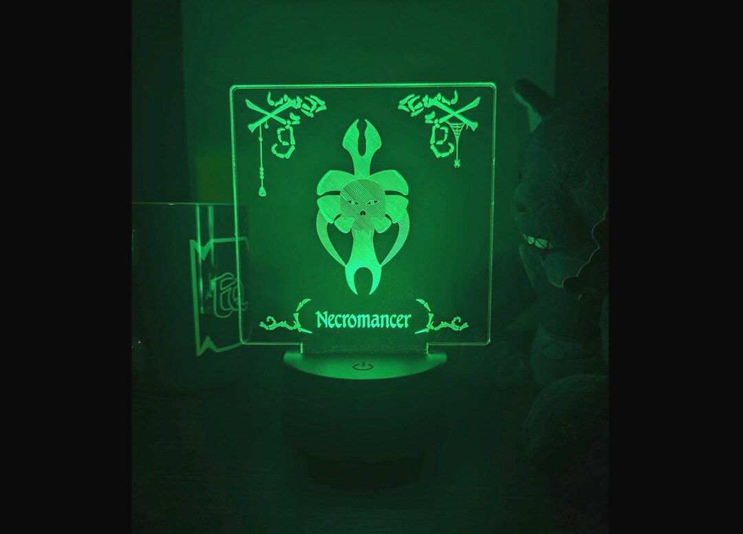Everquest Inspired Necromancer LED Acrylic Desk Light Night Light - Etsy