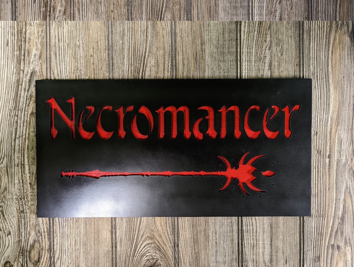 Everquest Inspired Necromancer Wooden Wall Sign - Etsy