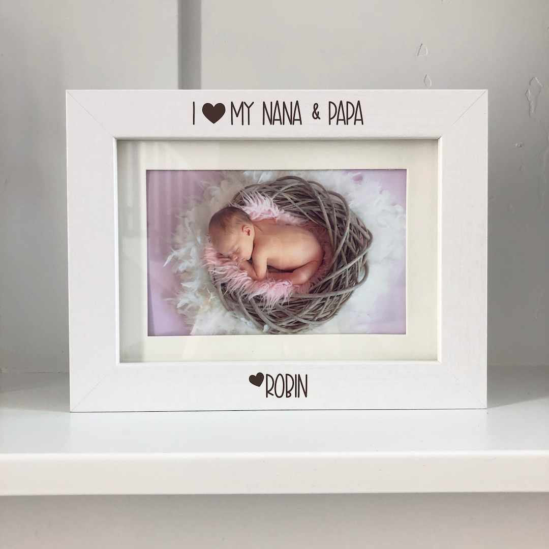 I Love My Nana & Papa Picture Frame, Engraved Picture Frame Gift for ...