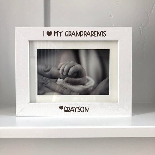 I Love My Grandma & Grandpa Picture Frame Engraved Picture - Etsy