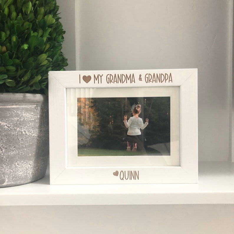 I Love My Grandma & Grandpa Picture Frame, Engraved Picture Frame Gift ...