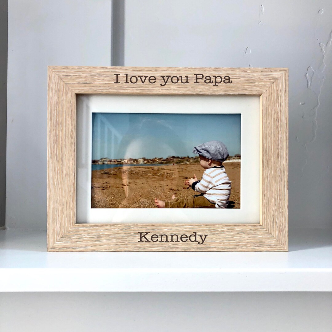 I Love You Papa Picture Frame, Custom Name Gift to Papa, Papa Picture ...