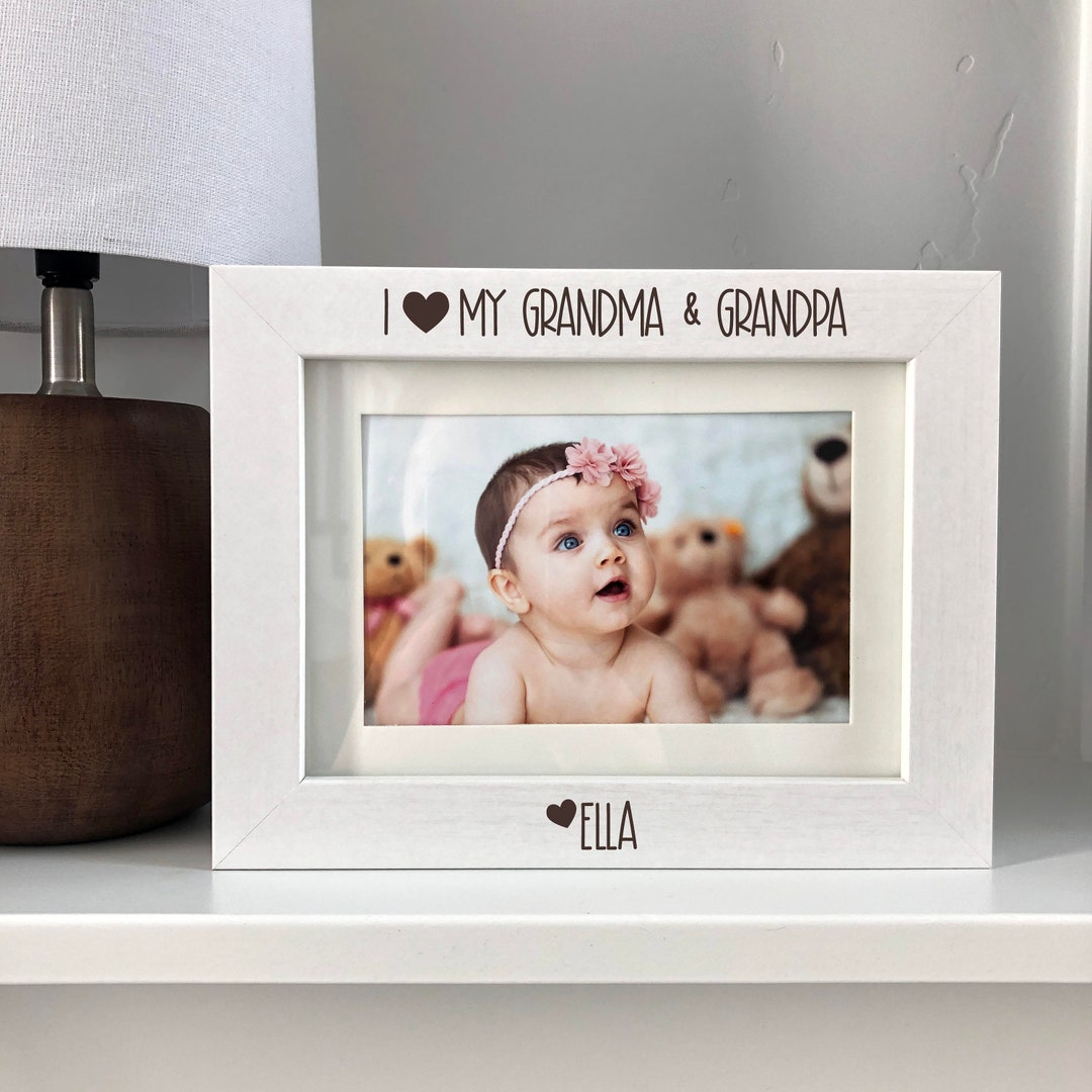 I Love My Grandma & Grandpa Picture Frame, Engraved Picture Frame Gift ...