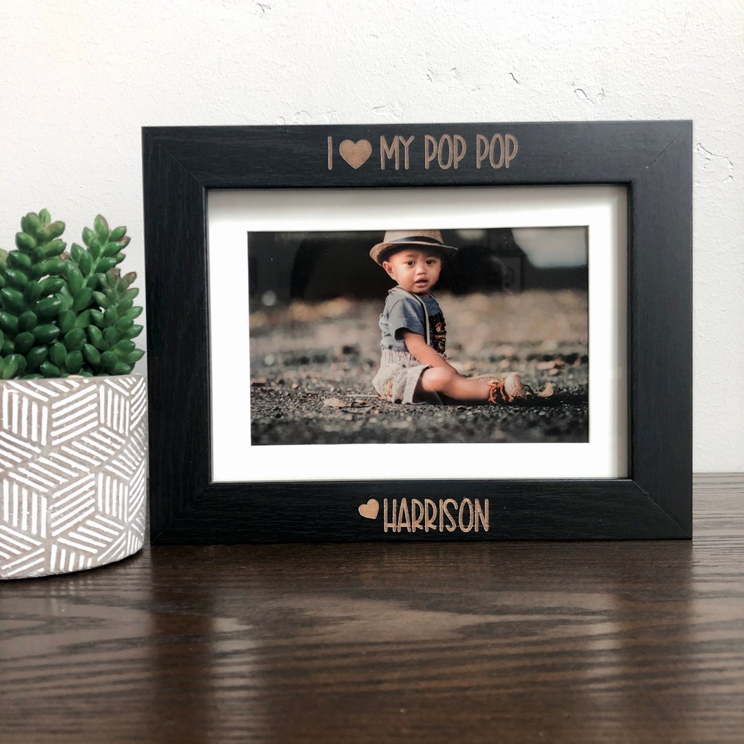 I Love My Pop Pop Picture Frame, Engraved Picture Frame for Pop Pop ...