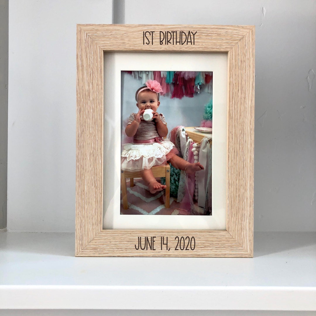 1st Birthday Picture Frame, Custom Birthday Date on Picture Frame, 1st ...