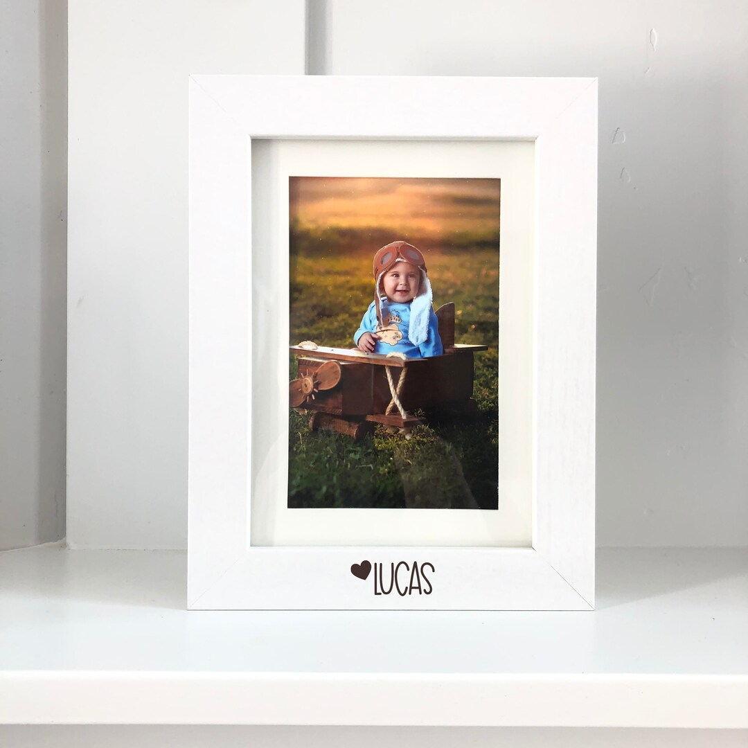 Engraved Personalized Name Picture Frame, Baby Name Picture Frame ...